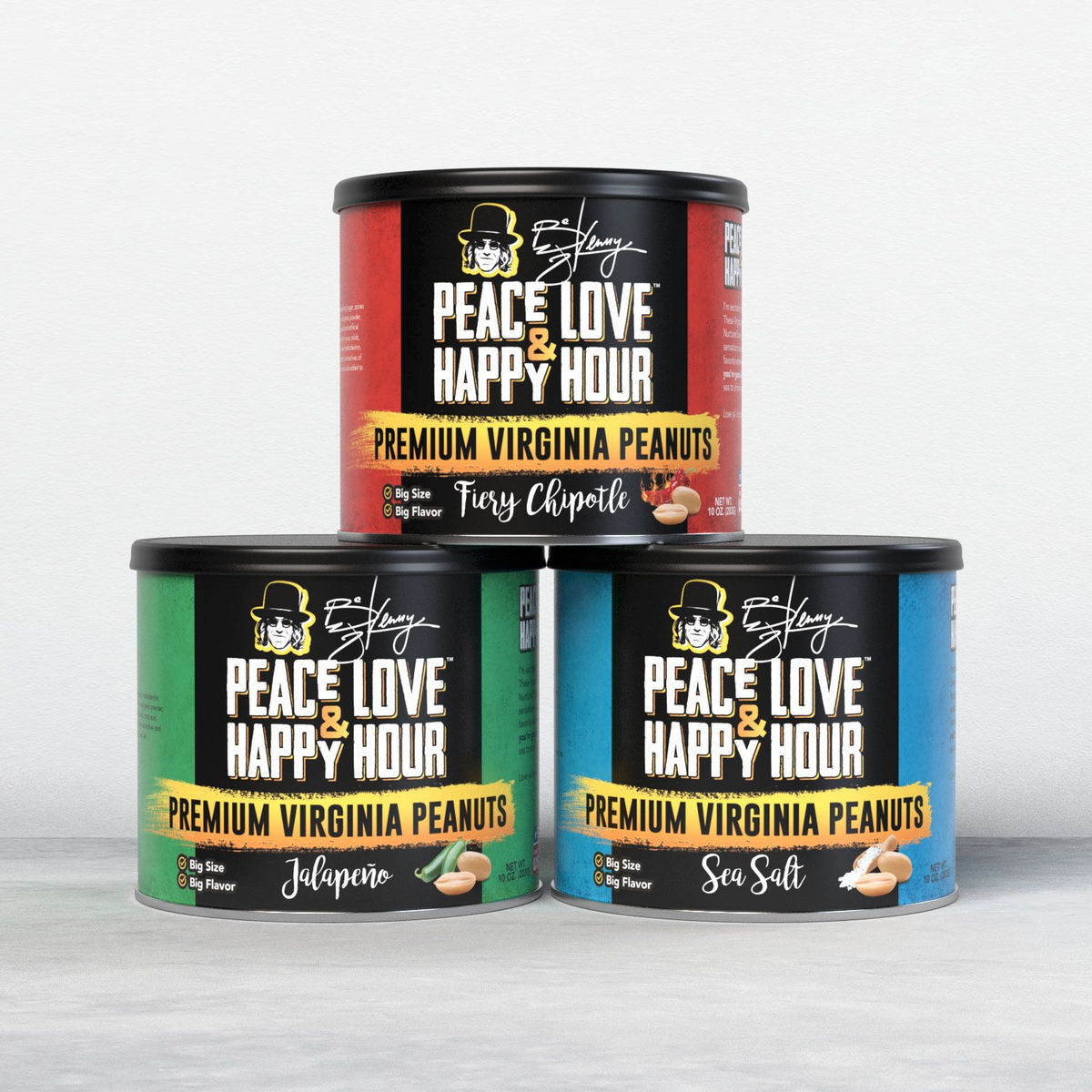 Big Kenny Peace Love & Happy Hour Peanuts 10 oz 3-Pack Sampler – Peace ...